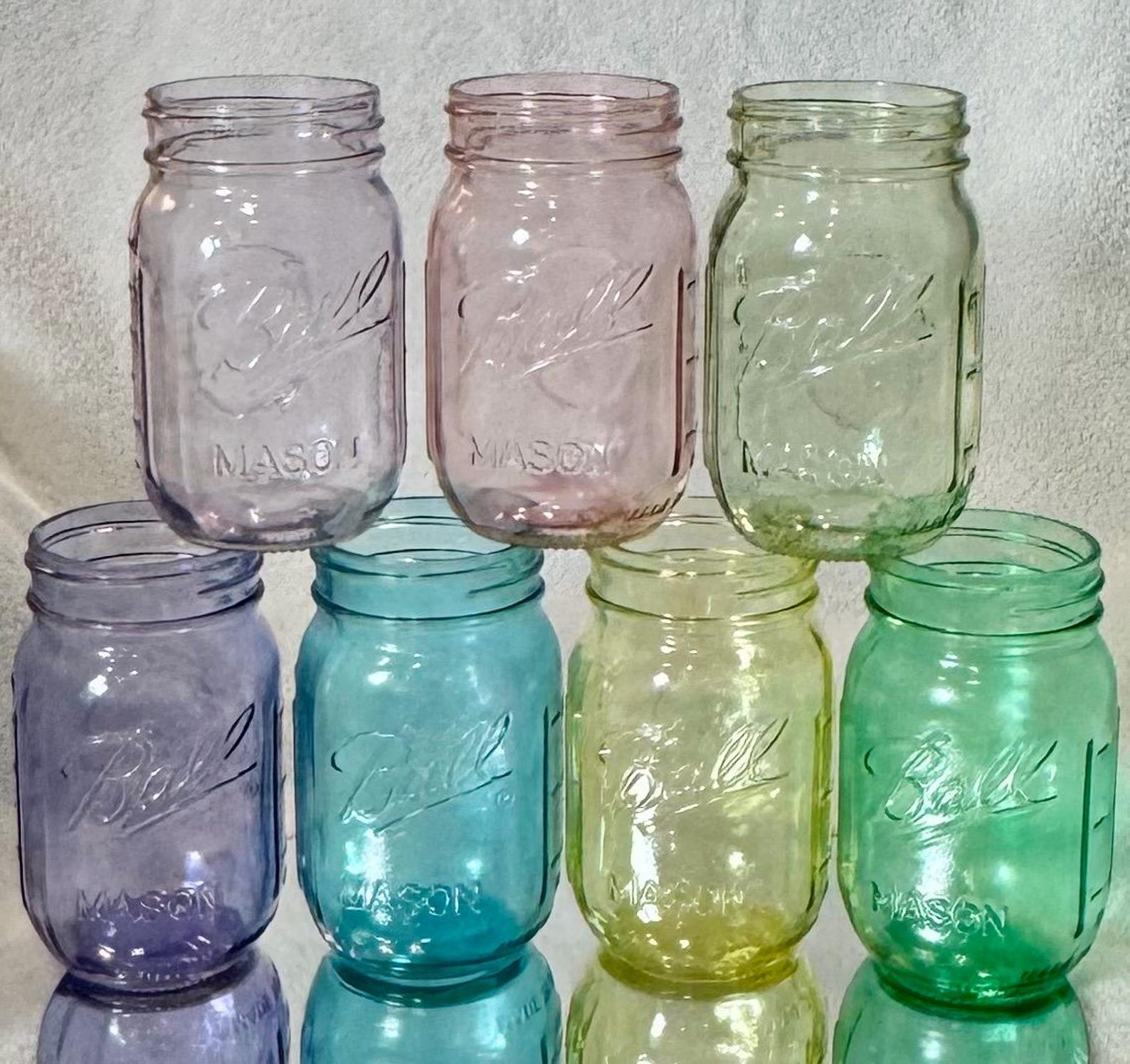Tinted Mason Jar Decor - Sponge Painted Edition…luminary…led Tealight ...