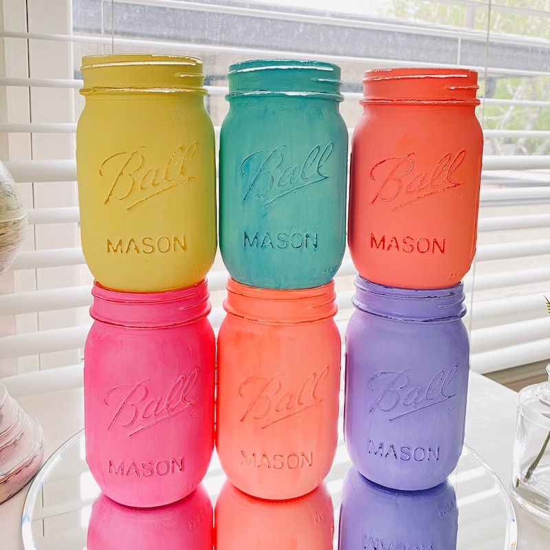 Colored Mason Jars - Etsy