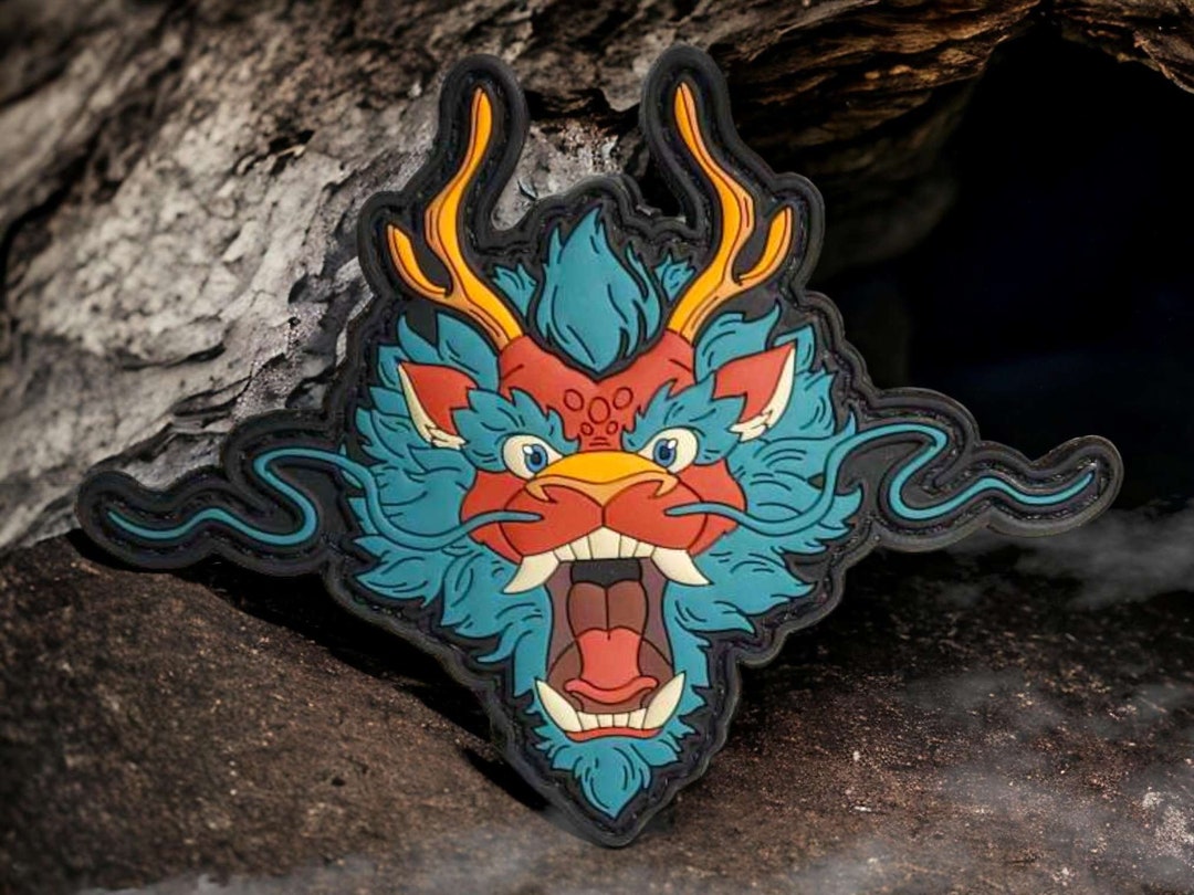 Dragon Head PVC Patch With Free Holographic Sticker - Etsy