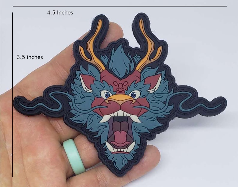 Dragon Head PVC Patch With Free Holographic Sticker - Etsy