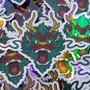 Dragon Head PVC Patch With Free Holographic Sticker - Etsy