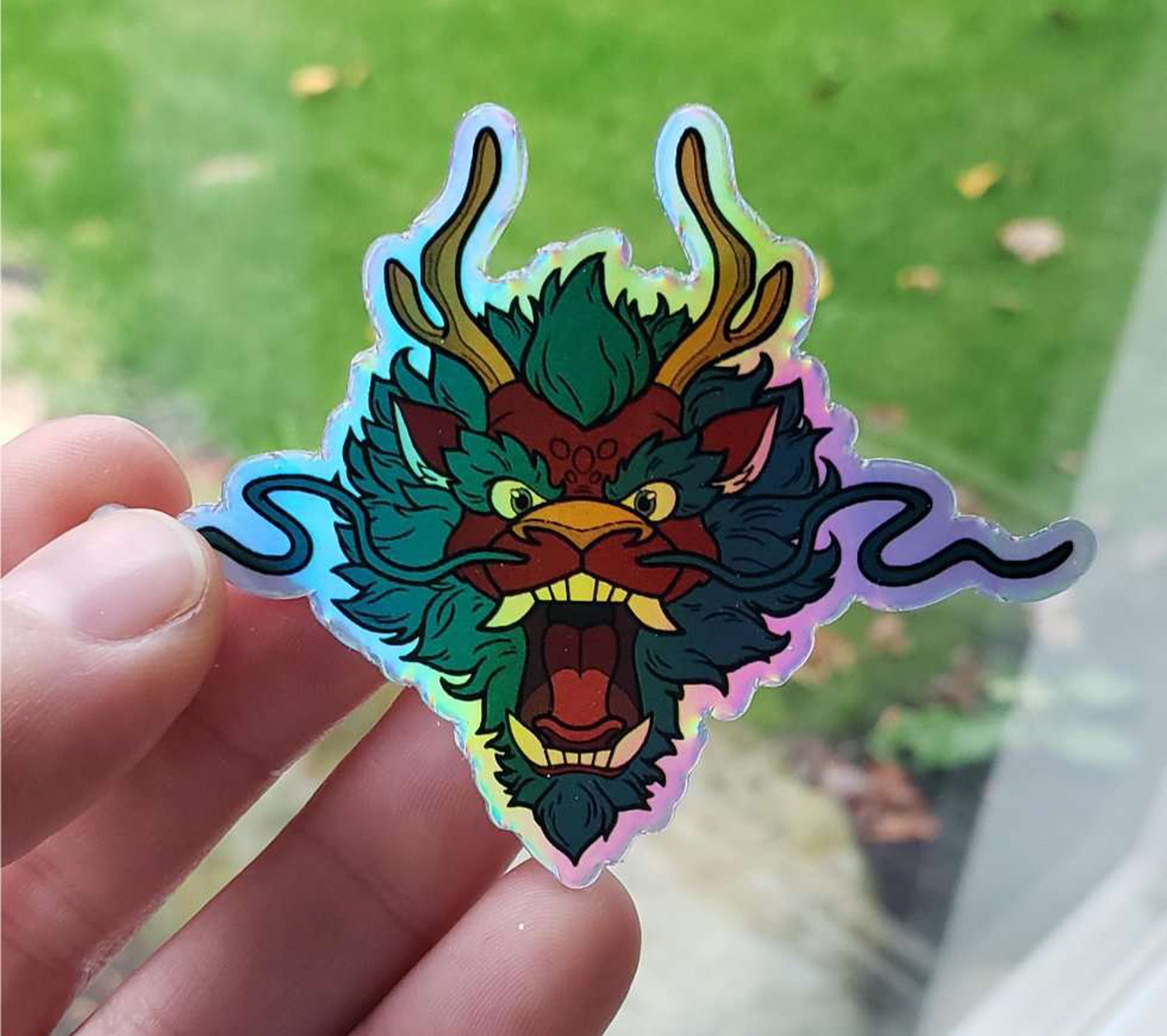 Dragon Head PVC Patch With Free Holographic Sticker - Etsy