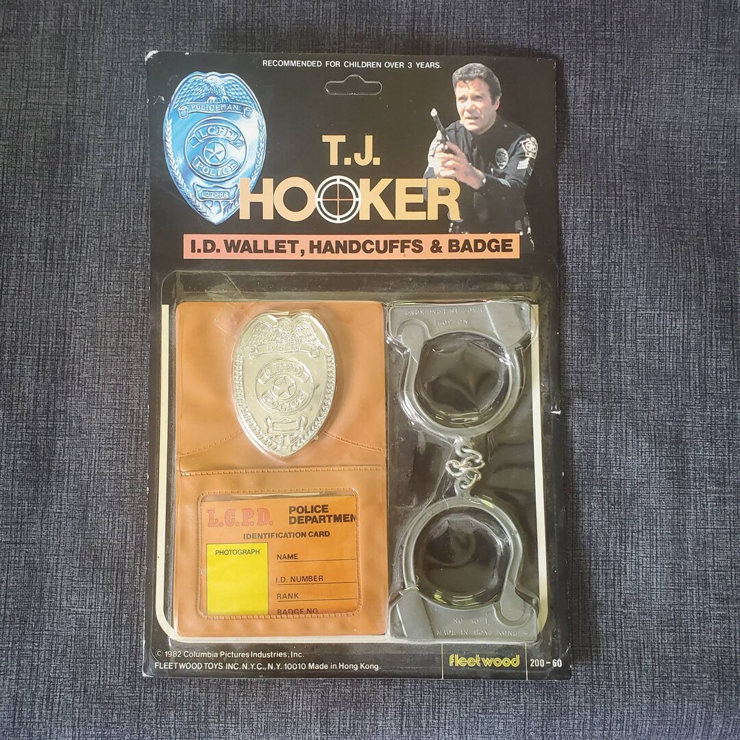 T.J. Hooker I.D. Wallet Handcuffs Badge - Etsy