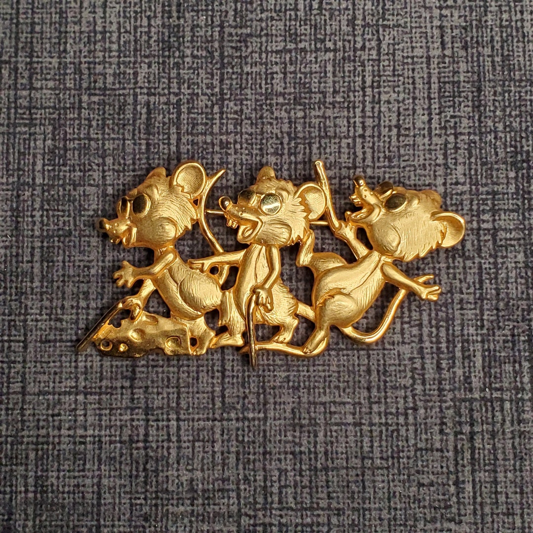 Vintage JJ Jonette Three Blind Mice Brooch - Etsy