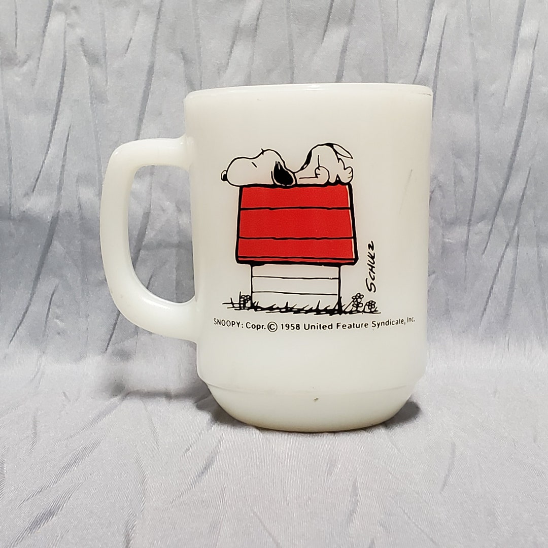 Vintage Fire King Snoopy Mug Allergic to Morning - Etsy