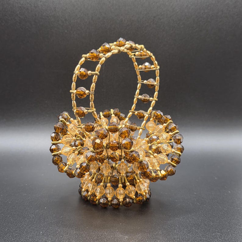 Vintage Safety Pin Beaded Basket - Etsy