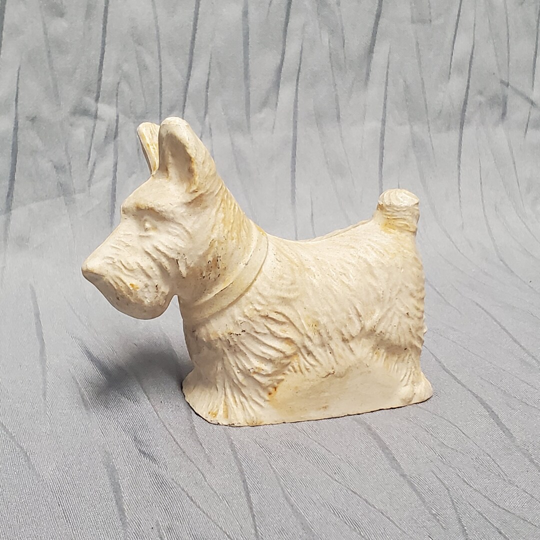 Vintage 1940s Chalkware Scottie Dog - Etsy