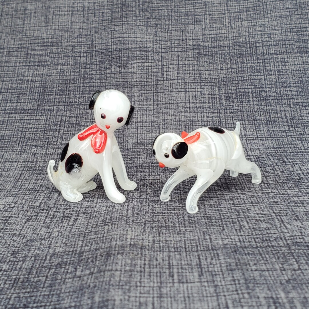 Vintage Blown Glass Dogs - Etsy