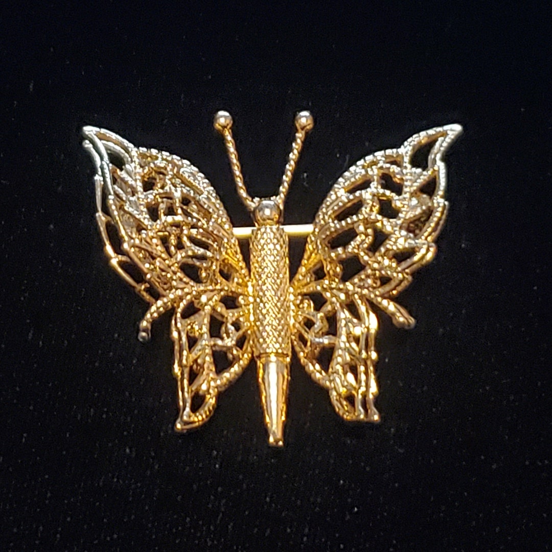 Vintage Monet Butterfly Brooch - Etsy