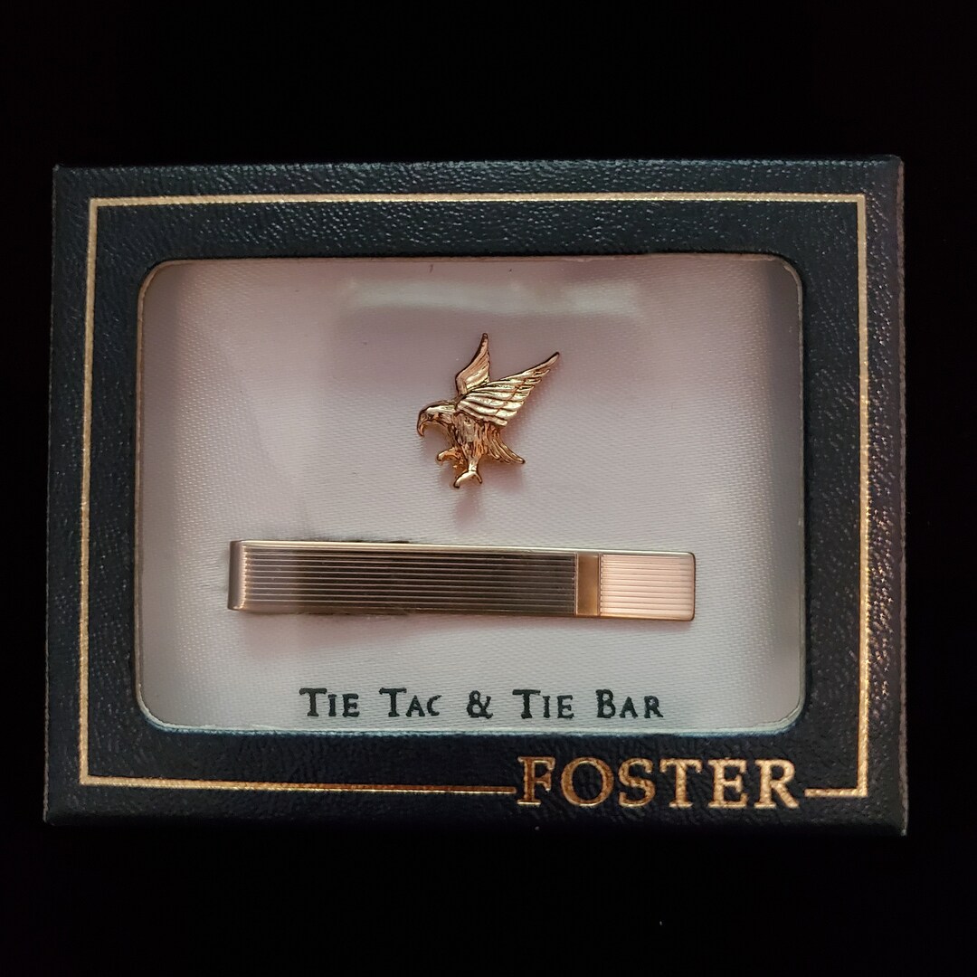Vintage FOSTER Tie Tac & Tie Bar Set - Etsy