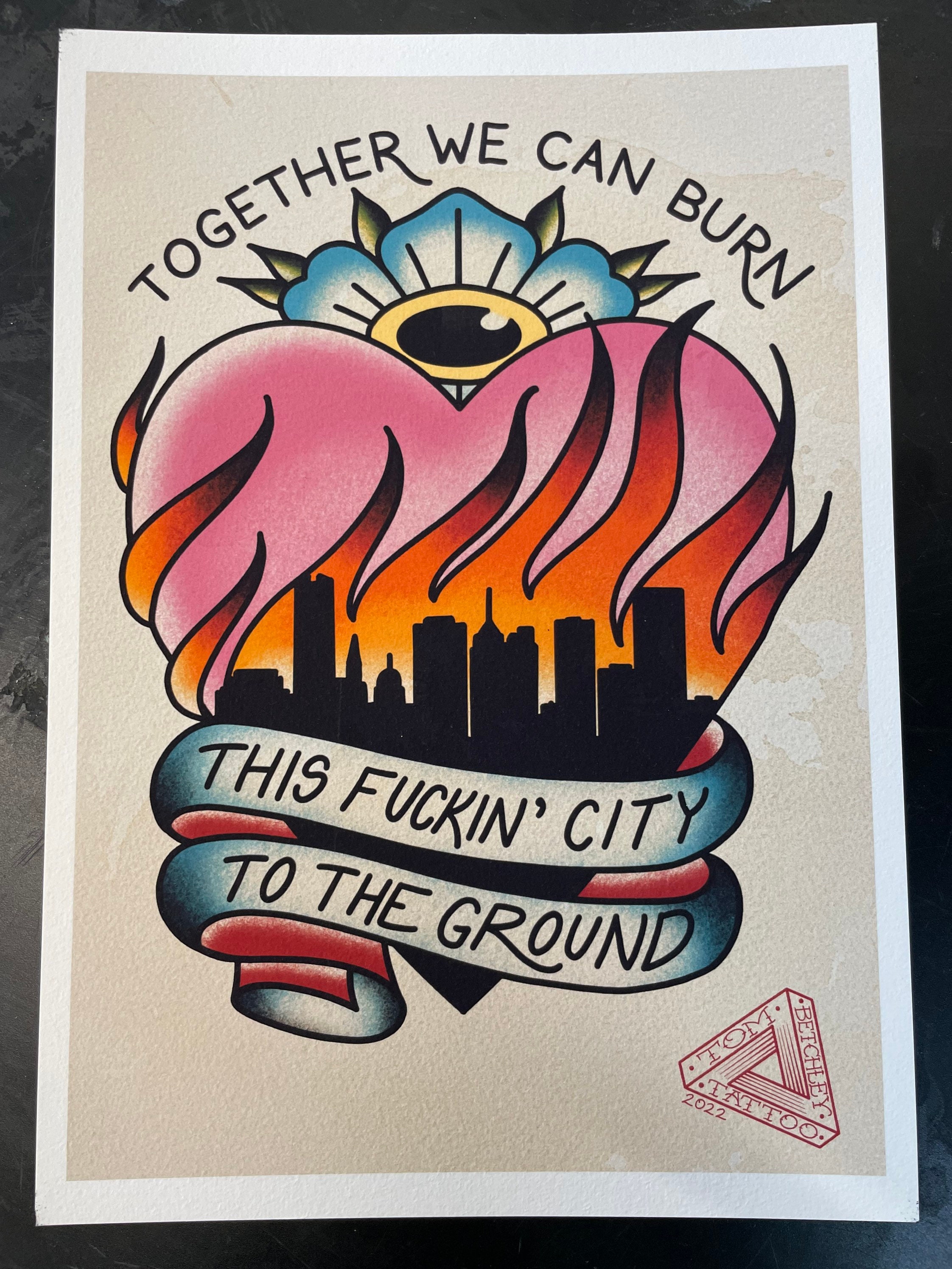 Red City Radio “two for Flinching” Inspired A4 High Quality Tattoo ...