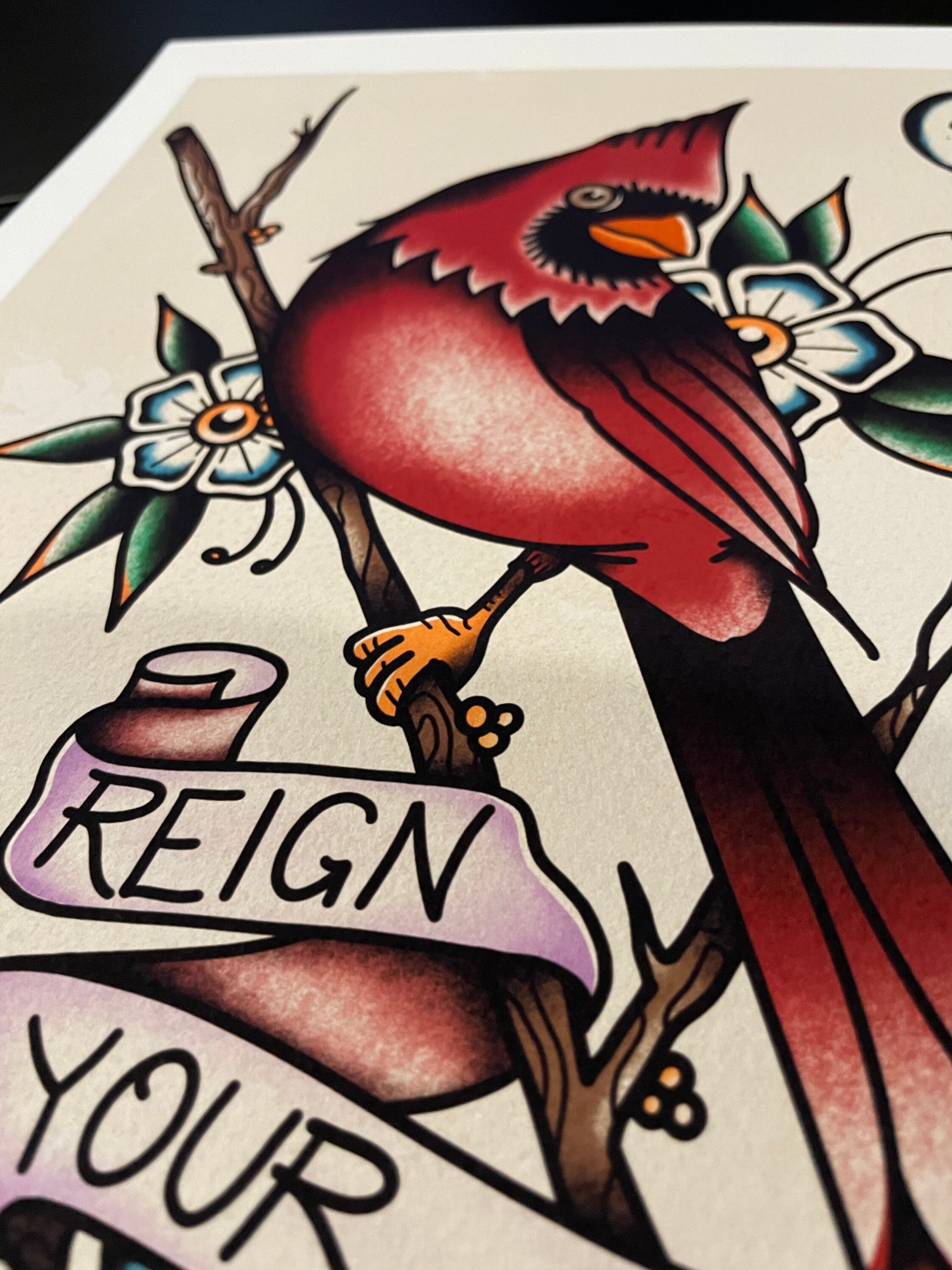 Traditional Cardinal Tattoo