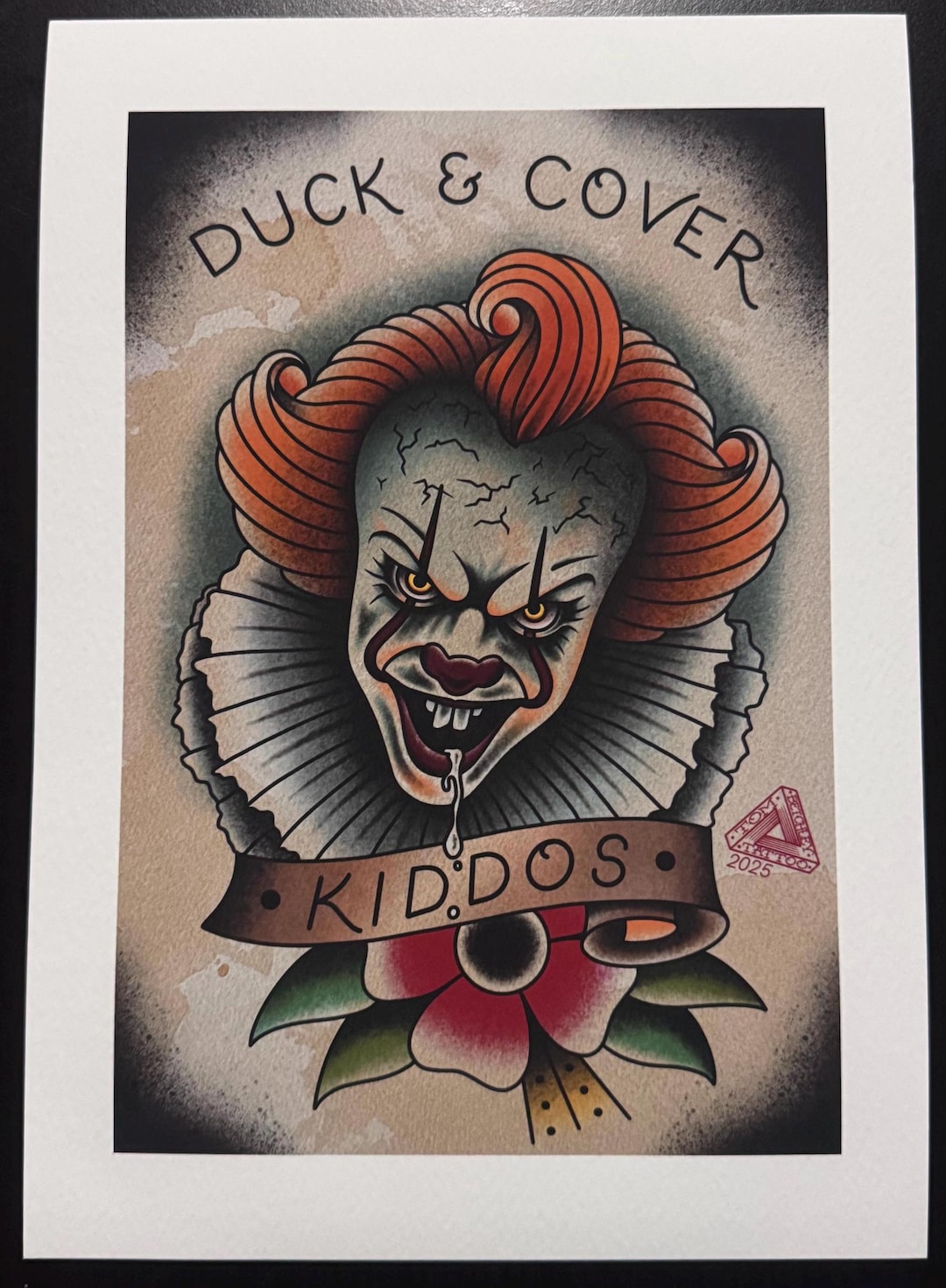 IT: Welcome to Derry Inspired “duck and Cover” A4 High Quality Tattoo ...
