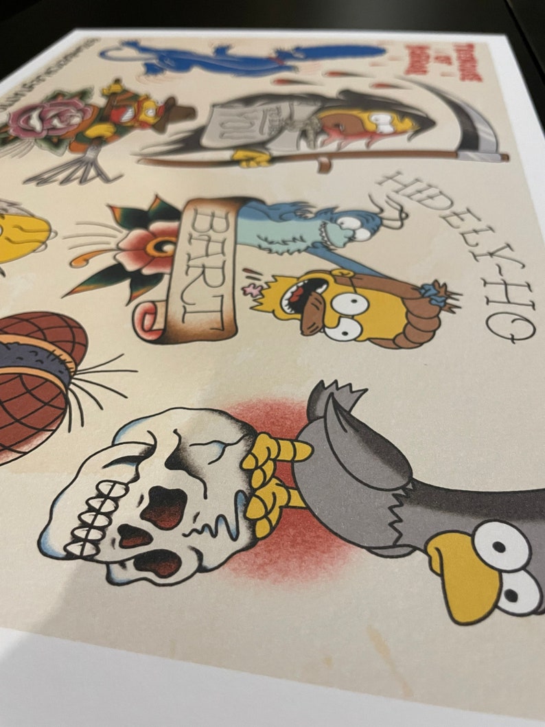 Simpsons treehouse of Horror Tattoo Style A3 Flash Sheet - Etsy