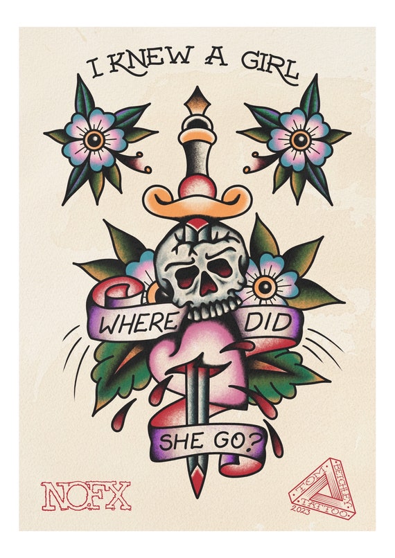 NOFX FULL SET of 8 A4 High Quality Tattoo Flash Style Prints NOFX FULL SET of 8 A4 High Quality Tattoo Flash Style Prints
