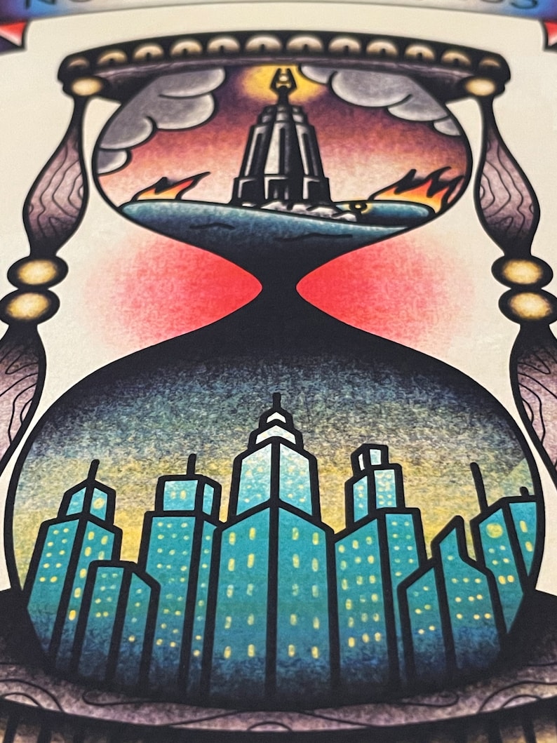 Bioshock Rapture Hourglass Tattoo Flash Style A4 Gicleé Print - Etsy
