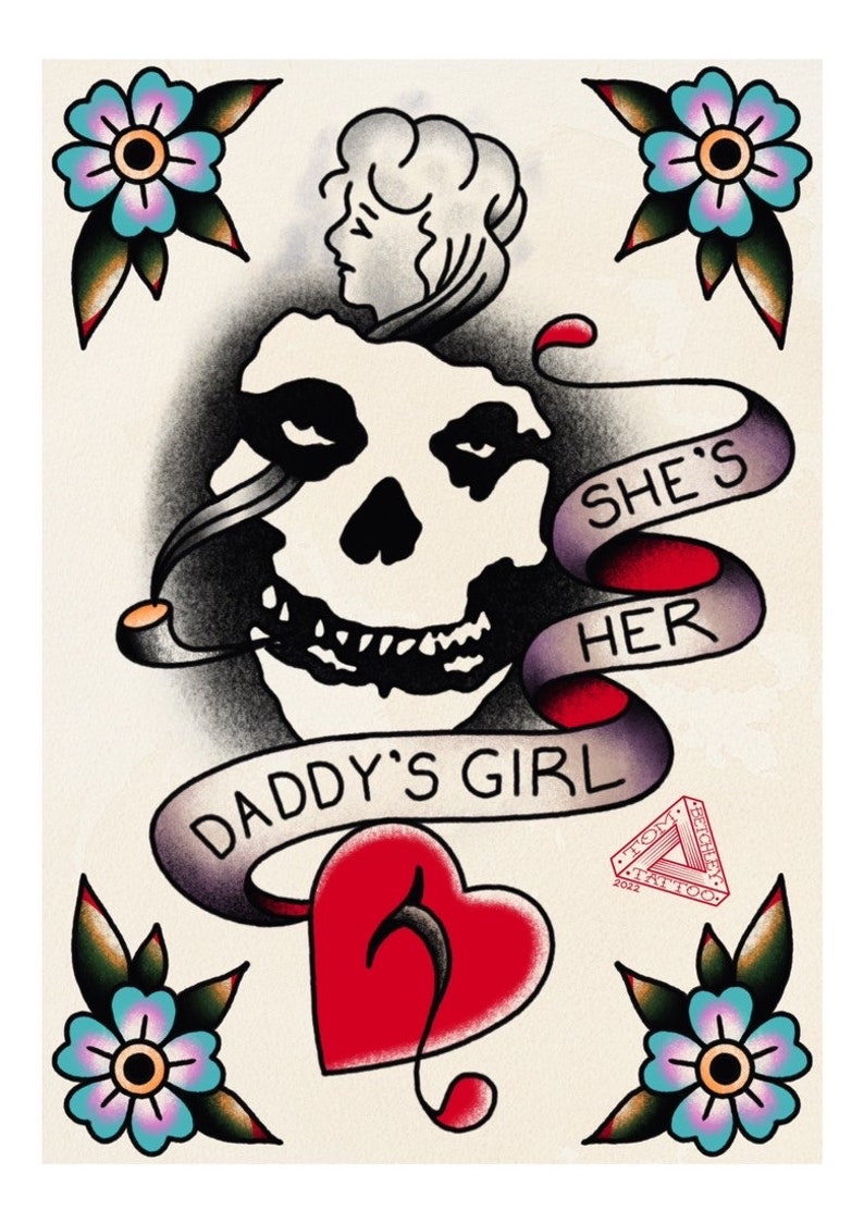 Misfits “she” Inspired A4 High Quality Tattoo Flash Style Print - Etsy