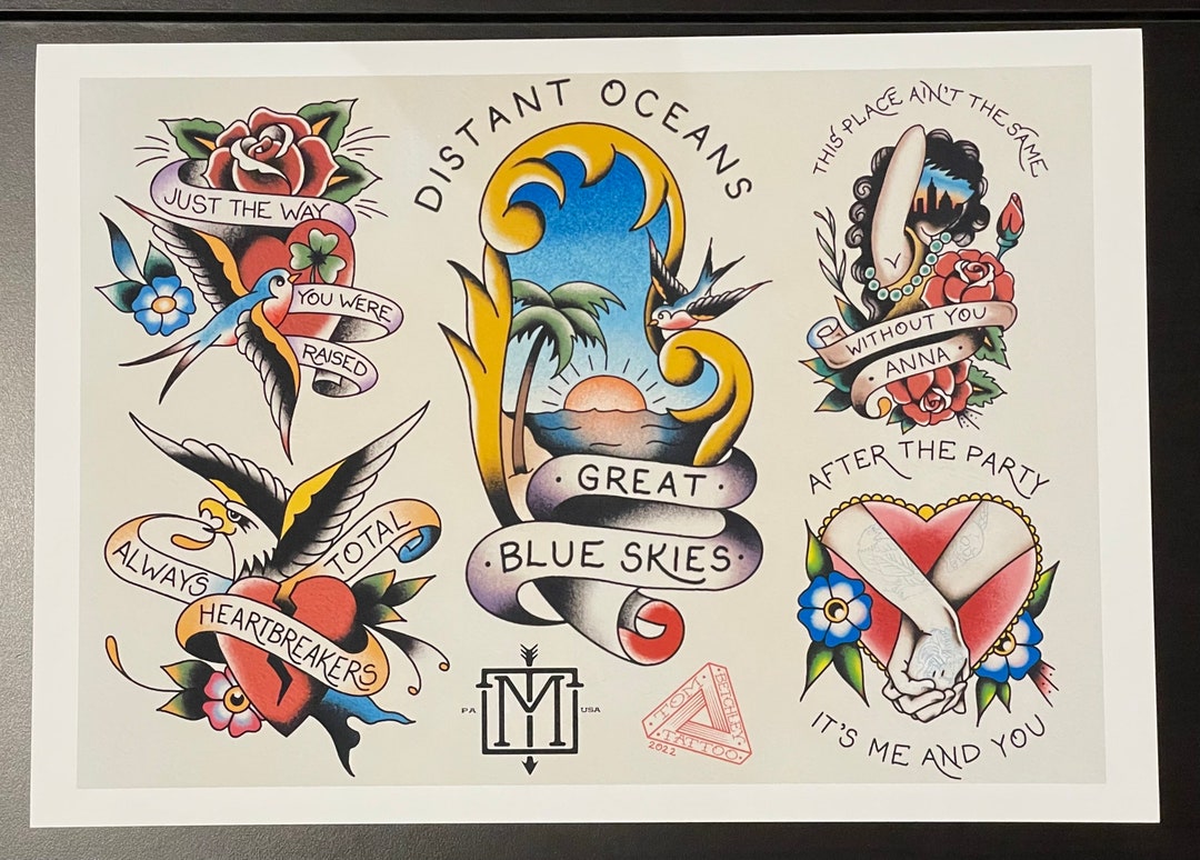 The Menzingers Inspired A3 High Quality Tattoo Flash Print - Etsy