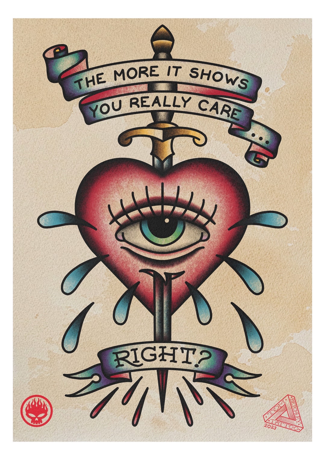 The Offspring “self Esteem” Inspired A4 High Quality Tattoo Flash Style ...