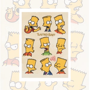 The Simpsons Inspired “twisted Bart” A4 High Quality Tattoo Flash Style ...