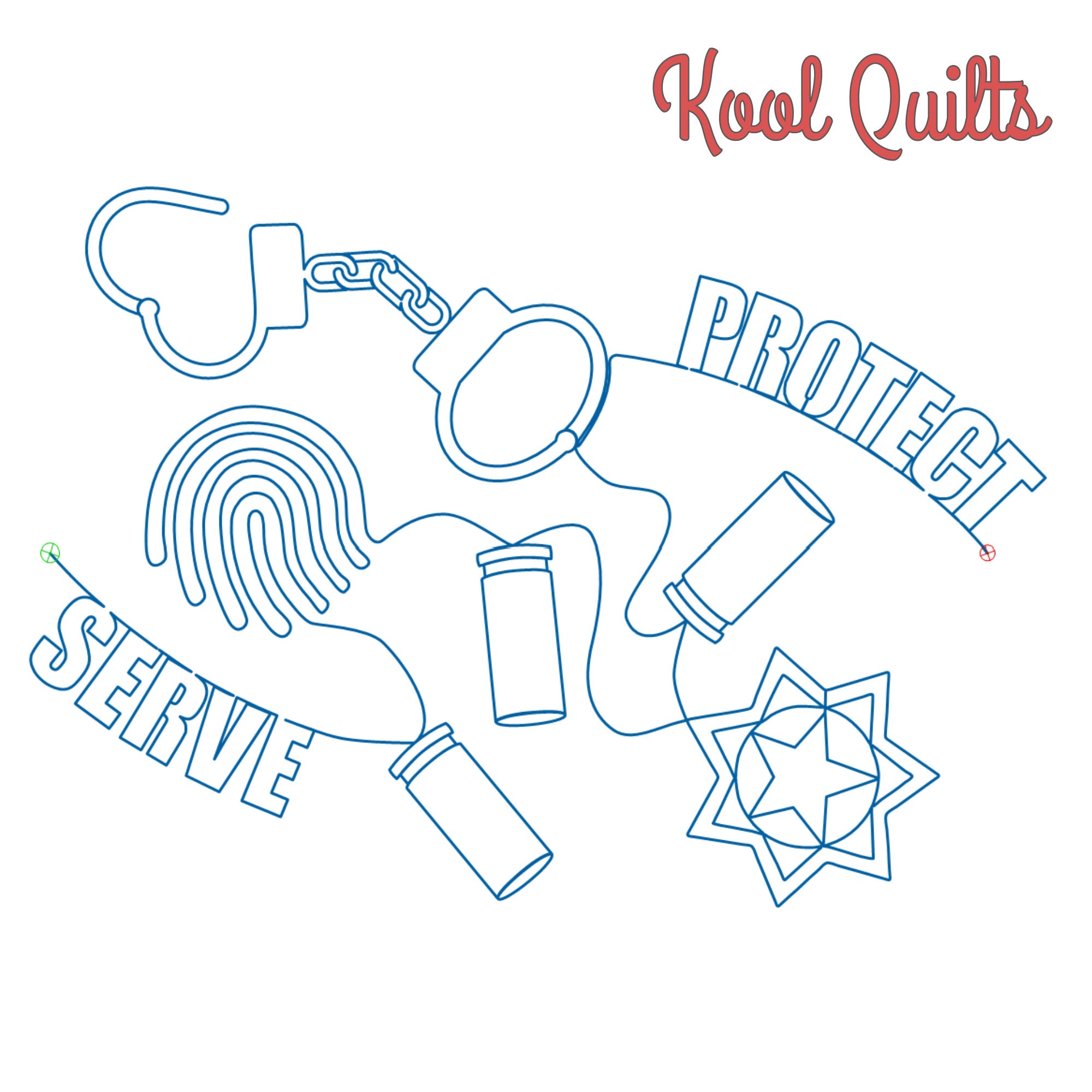 Blue Line Edge to Edge Digital Quilting Design (law Enforcement, Patrol ...