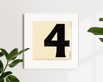 Number Four Wall Art - Etsy