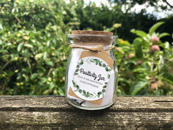 Positivity Jar With Positive Quotes Hand Folded Decor | Etsy