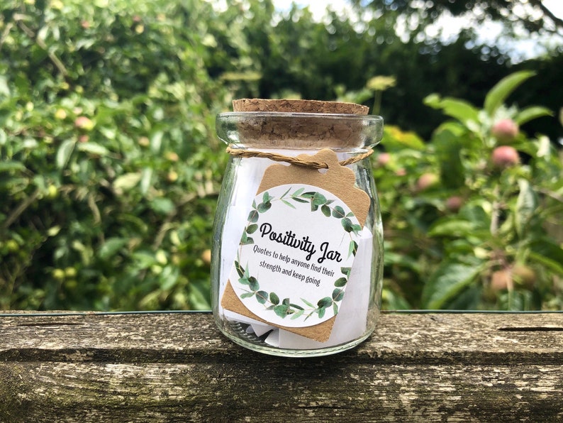 Positivity Jar With Positive Quotes Hand Folded Decor | Etsy