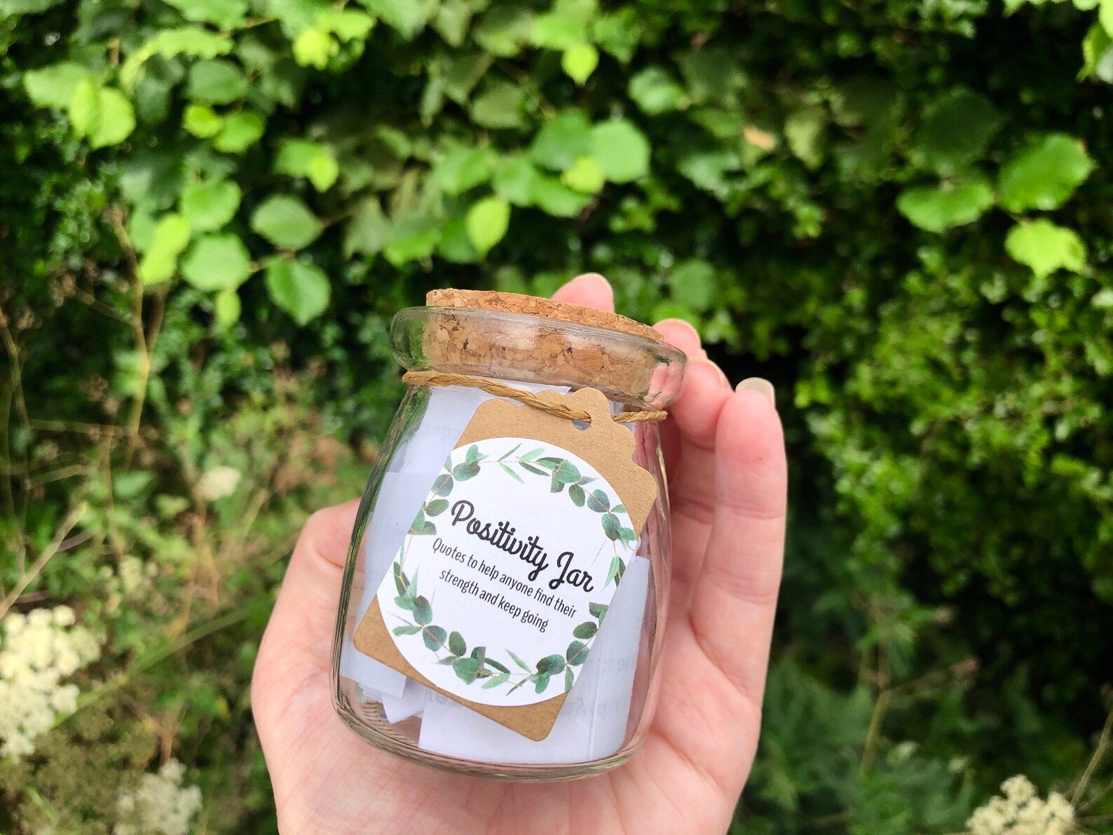 Positivity Jar With Positive Quotes Hand Folded Decor | Etsy