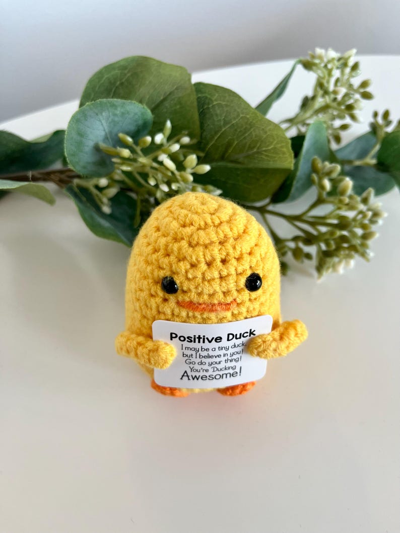 Positive Duck With a Positive Affirmation Message | Animal Crochet ...