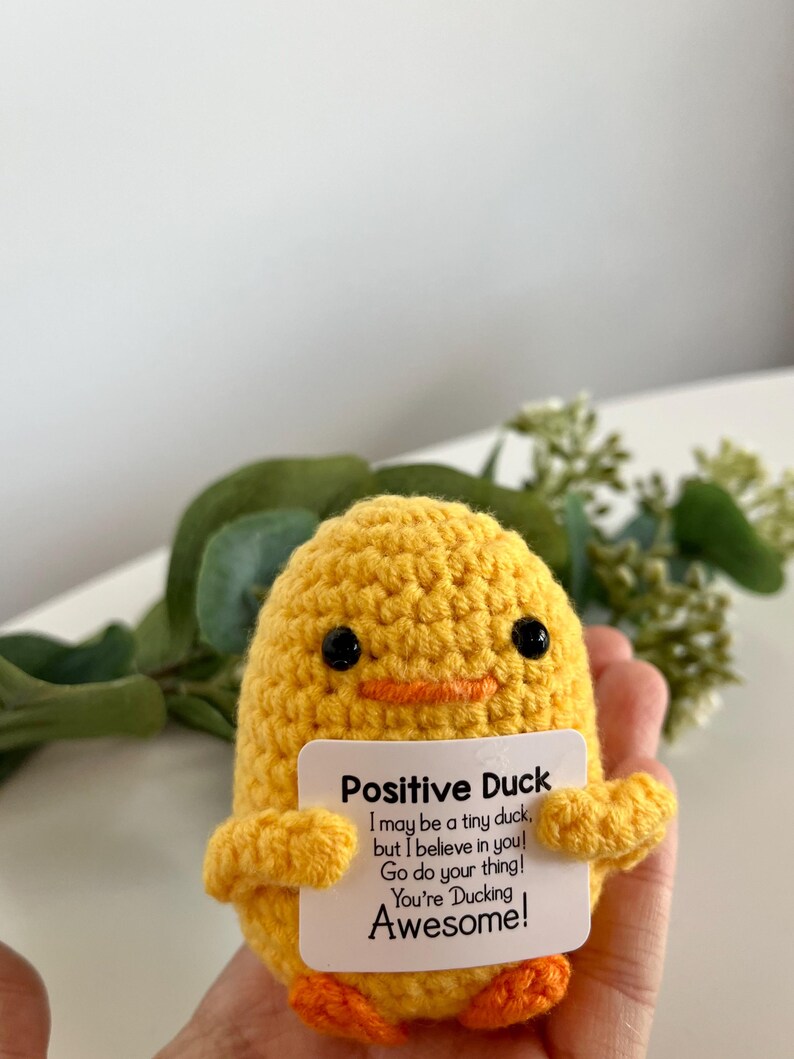 Positive Duck With a Positive Affirmation Message | Animal Crochet ...