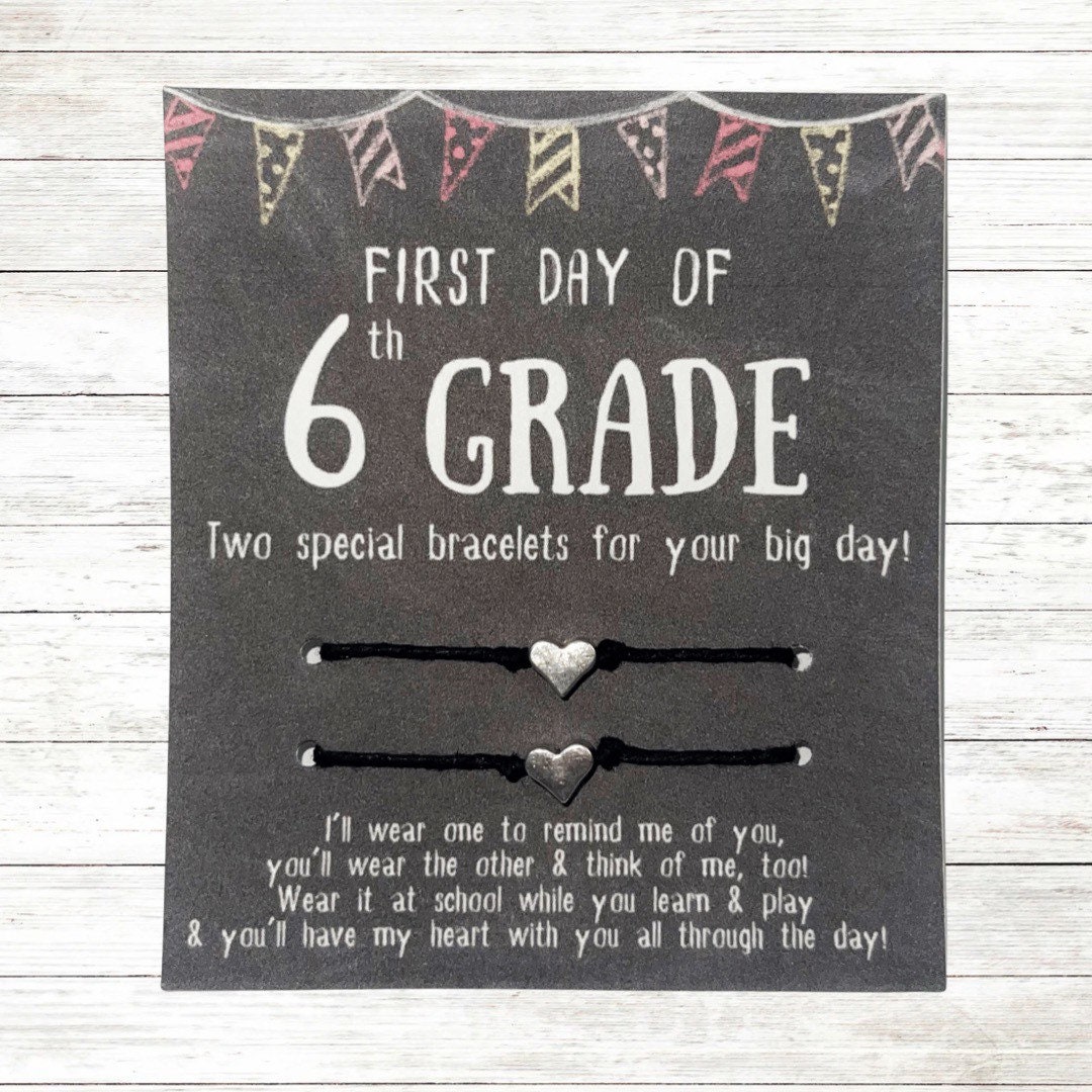 First Day of Sixth Grade/middle School Wish Bracelet Mommy and Me ...