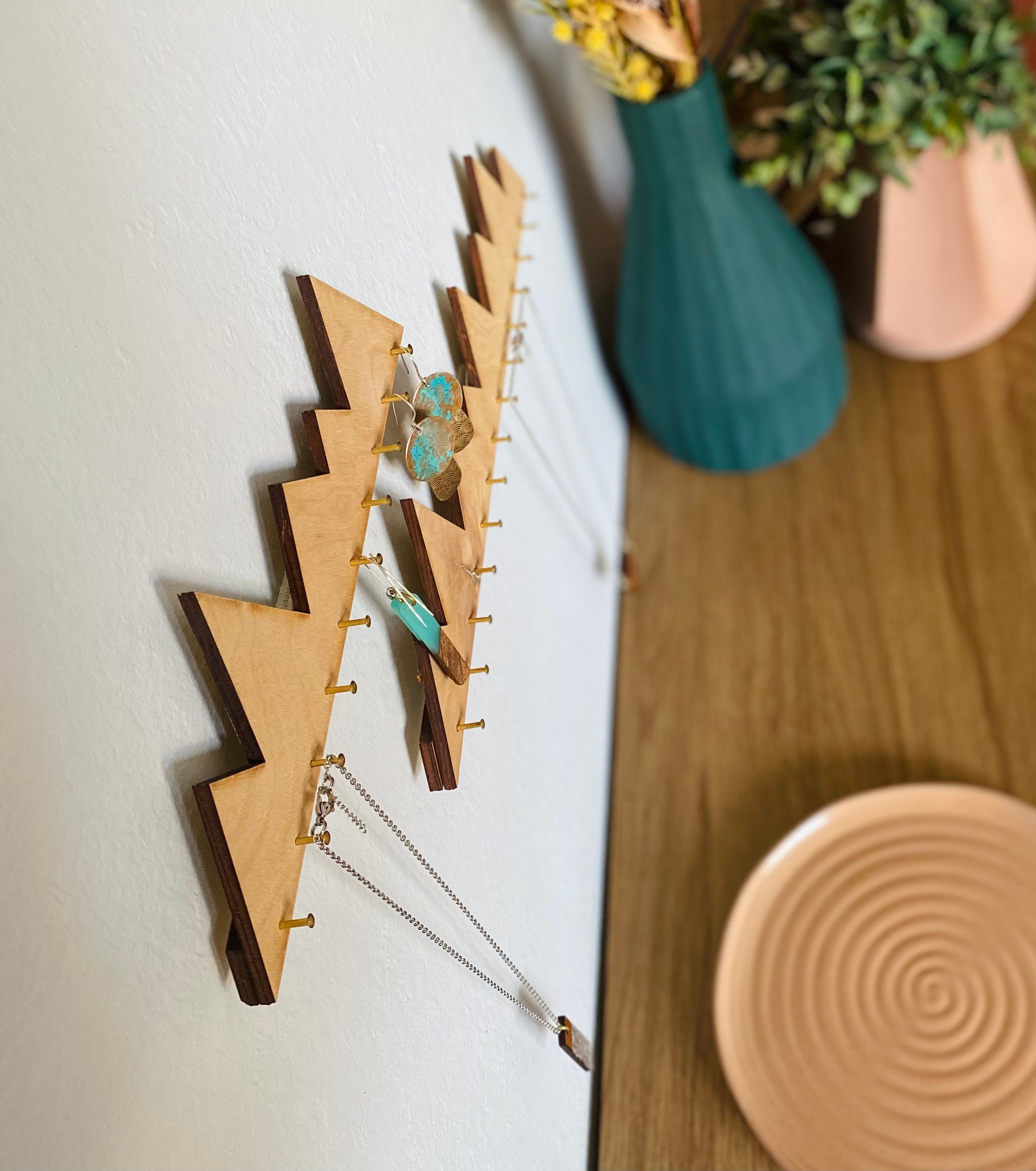 Wood Mountain Necklace Holder Wood Necklace Hanger Jewelry - Etsy