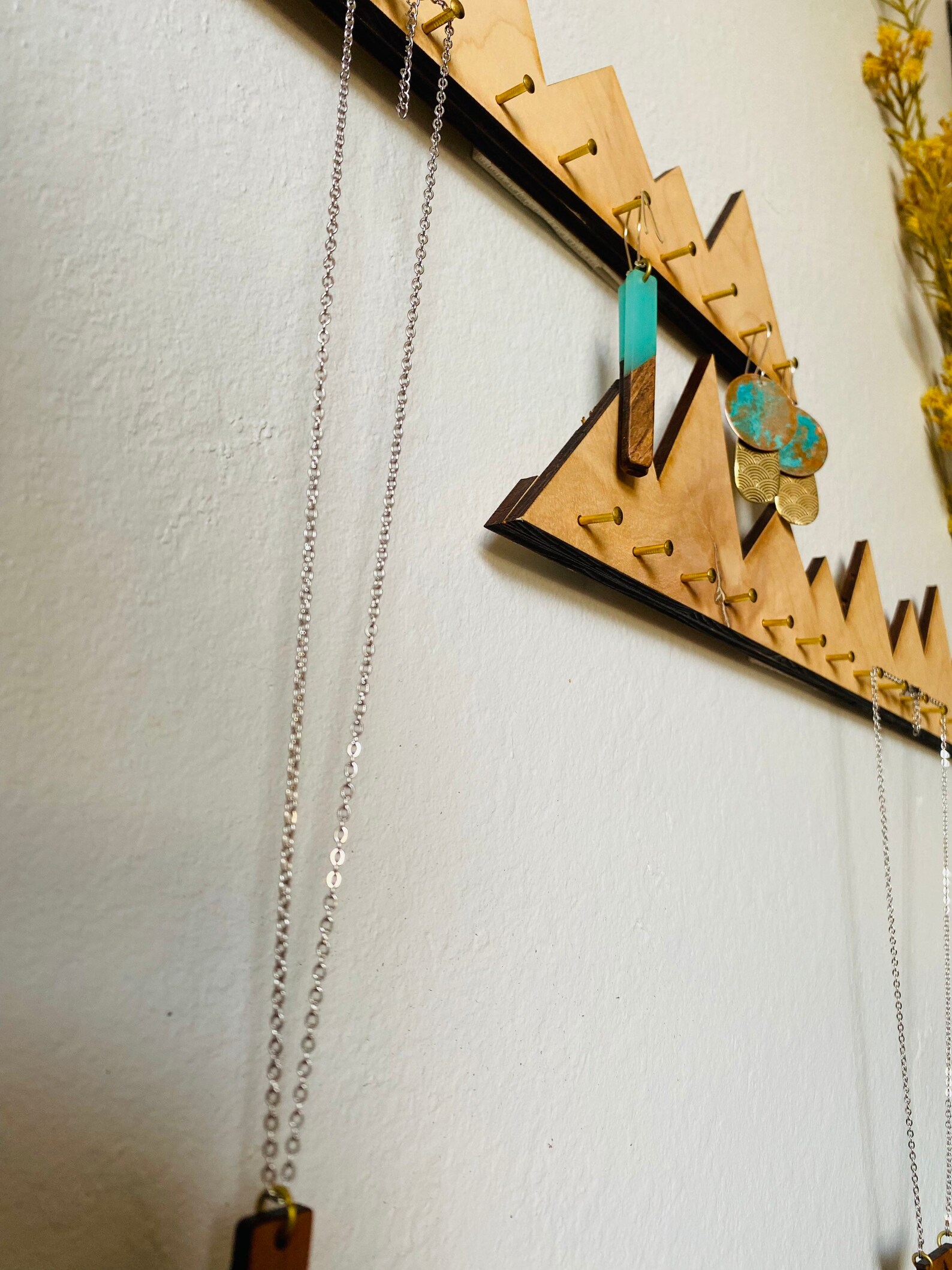 Wood Mountain Necklace Holder Wood Necklace Hanger Jewelry - Etsy