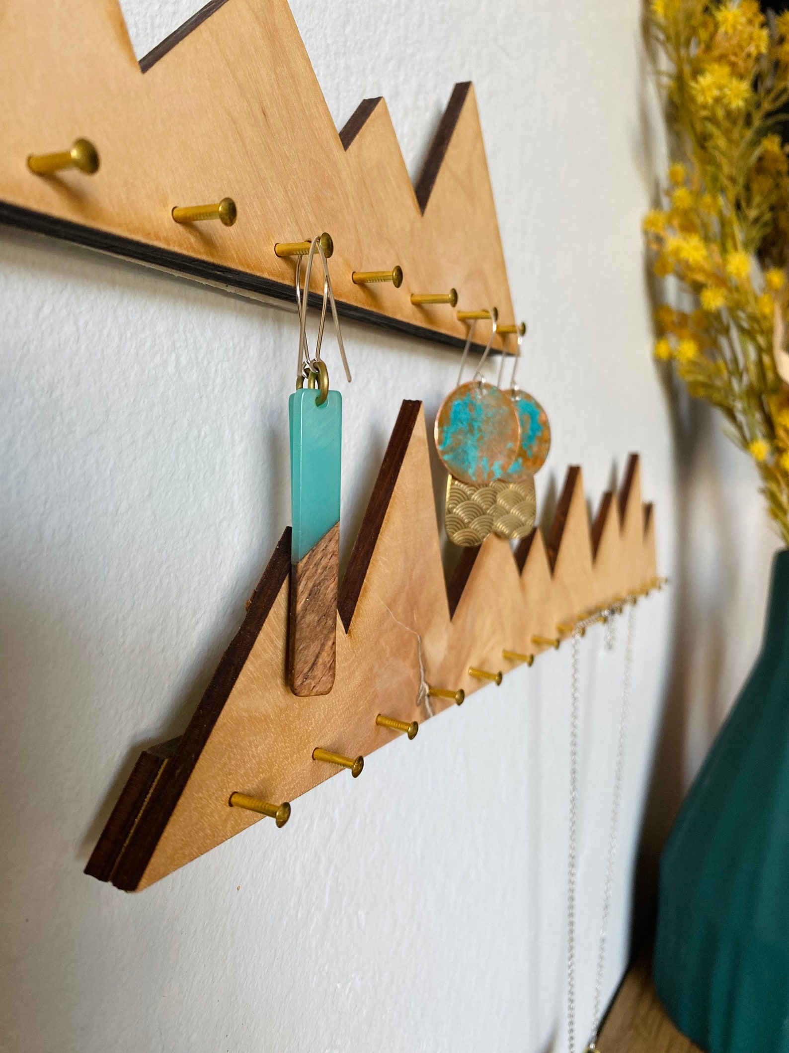 Wood Mountain Necklace Holder Wood Necklace Hanger Jewelry - Etsy