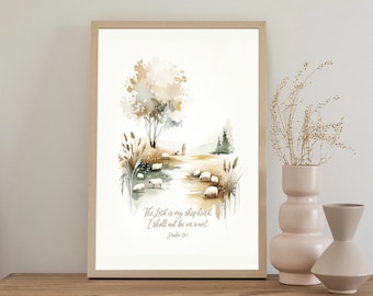 The Lord is My Shepherd I Shall Not Want Framed Wall Art Nursery Art ...