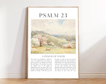 Psalm 23 Modern Scripture Lord is My Shepherd Bible Verse Art Canvas ...