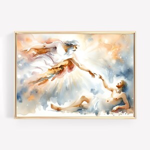 Creation of Adam Holy Bible Scene Canvas Wall Art Poster Birthday Gift ...