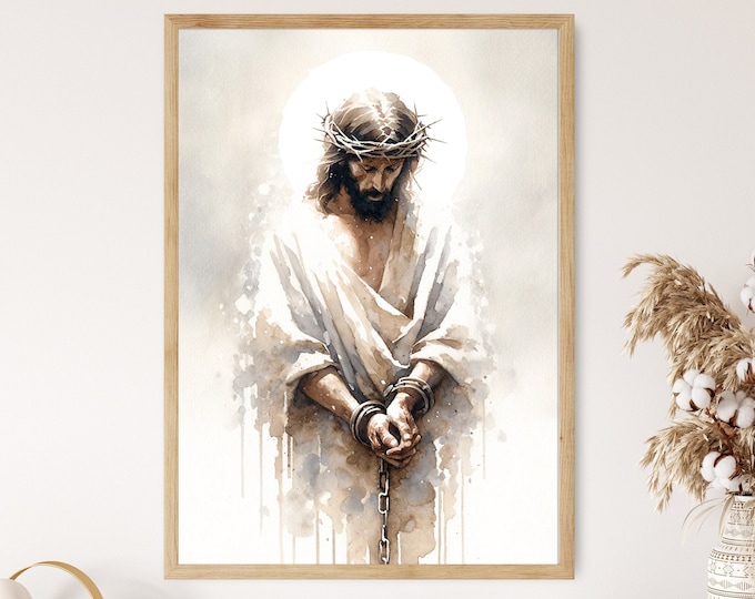 Lord Jesus My Shepherd Watercolor Wall Art Poster Bible Scene Modern ...