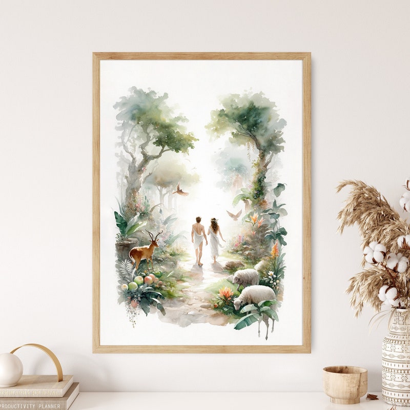 Adam and Eve Canvas - Etsy
