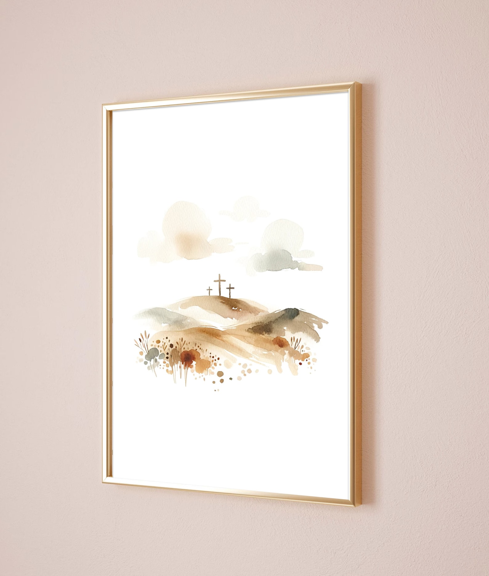 Three Crosses Minimal Modern Boho Christian Wall Art Poster Print ...