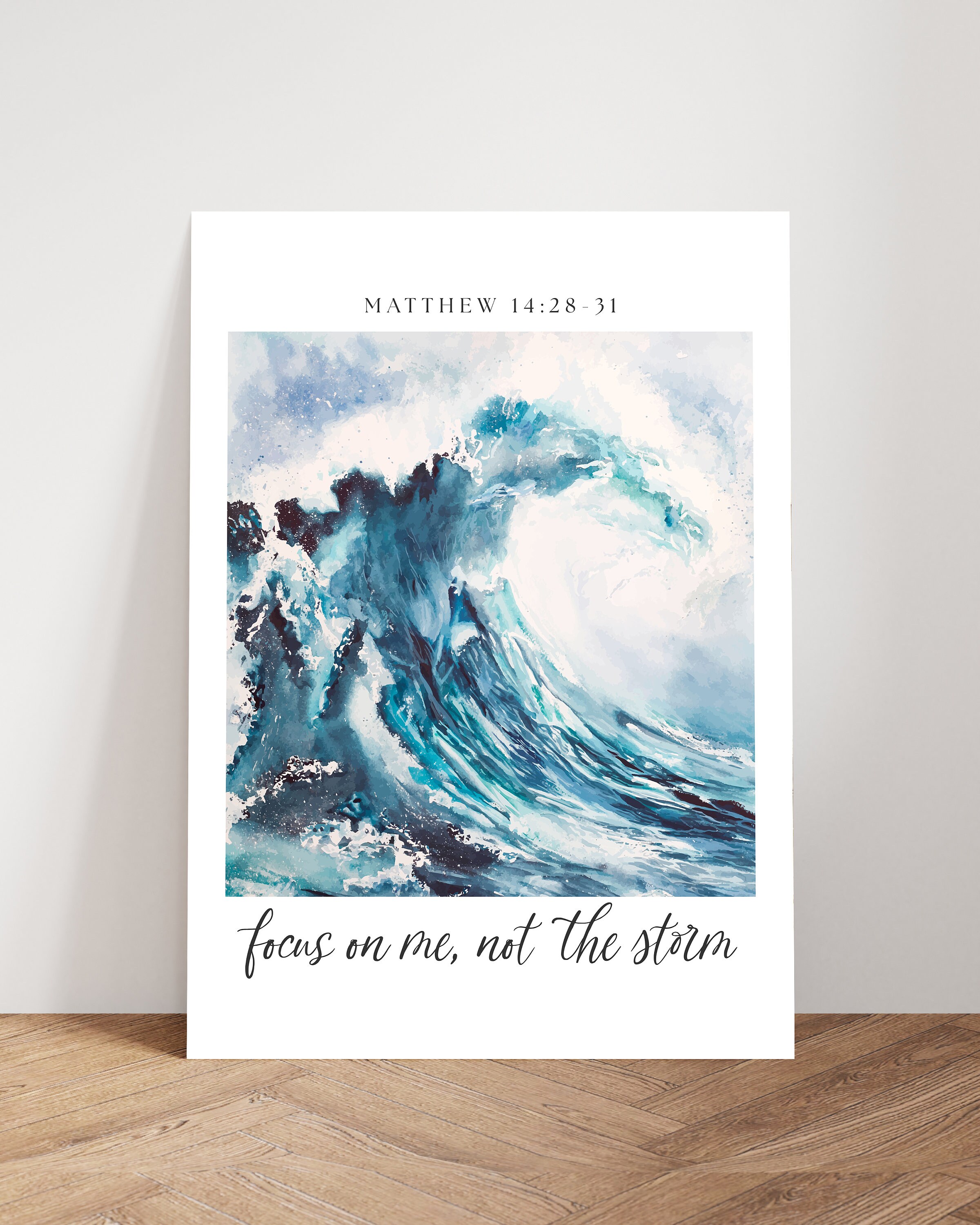Focus on Me Not the Storm Canvas Wall Art Matthew 14 22-33 Poster Holy ...
