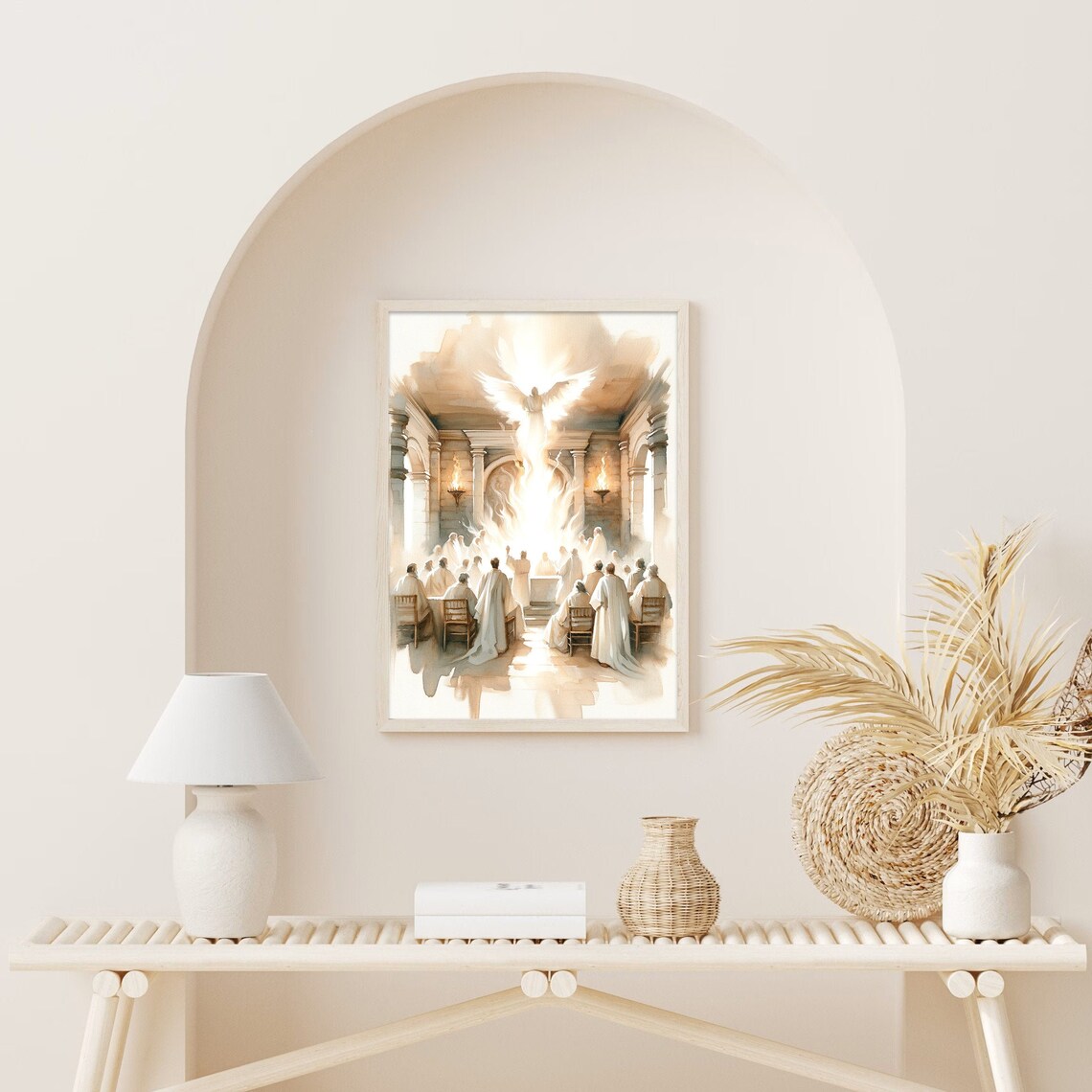 Pentecost Canvas Wall Art Poster Holy Spirit Modern Bible Art Baptism ...