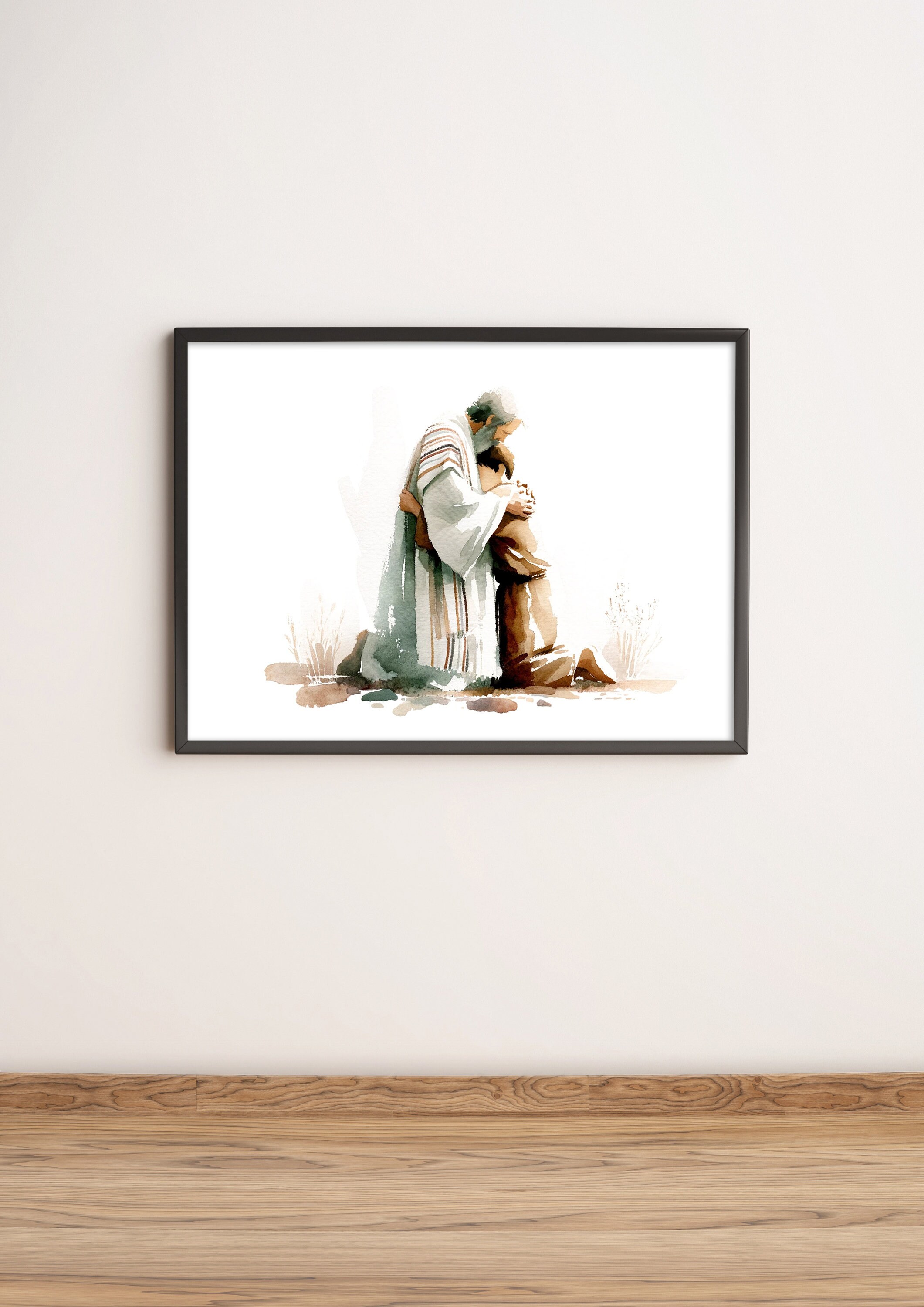 Parable of the Prodigal Son Canvas Wall Art Poster Holy Modern Bible Verse Art Gift Watercolor ...