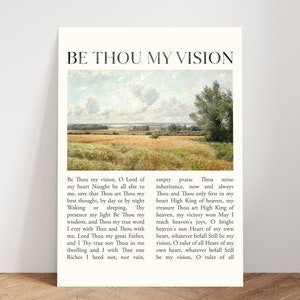 Be Thou My Vision Hymn Lyrics Print Canvas Poster Modern Minimalist ...