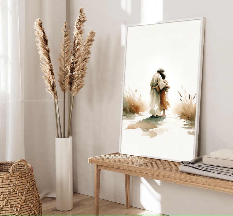 Parable of the Prodigal Son Canvas Wall Art Poster Holy Modern Bible Verse Art Gift Watercolor ...