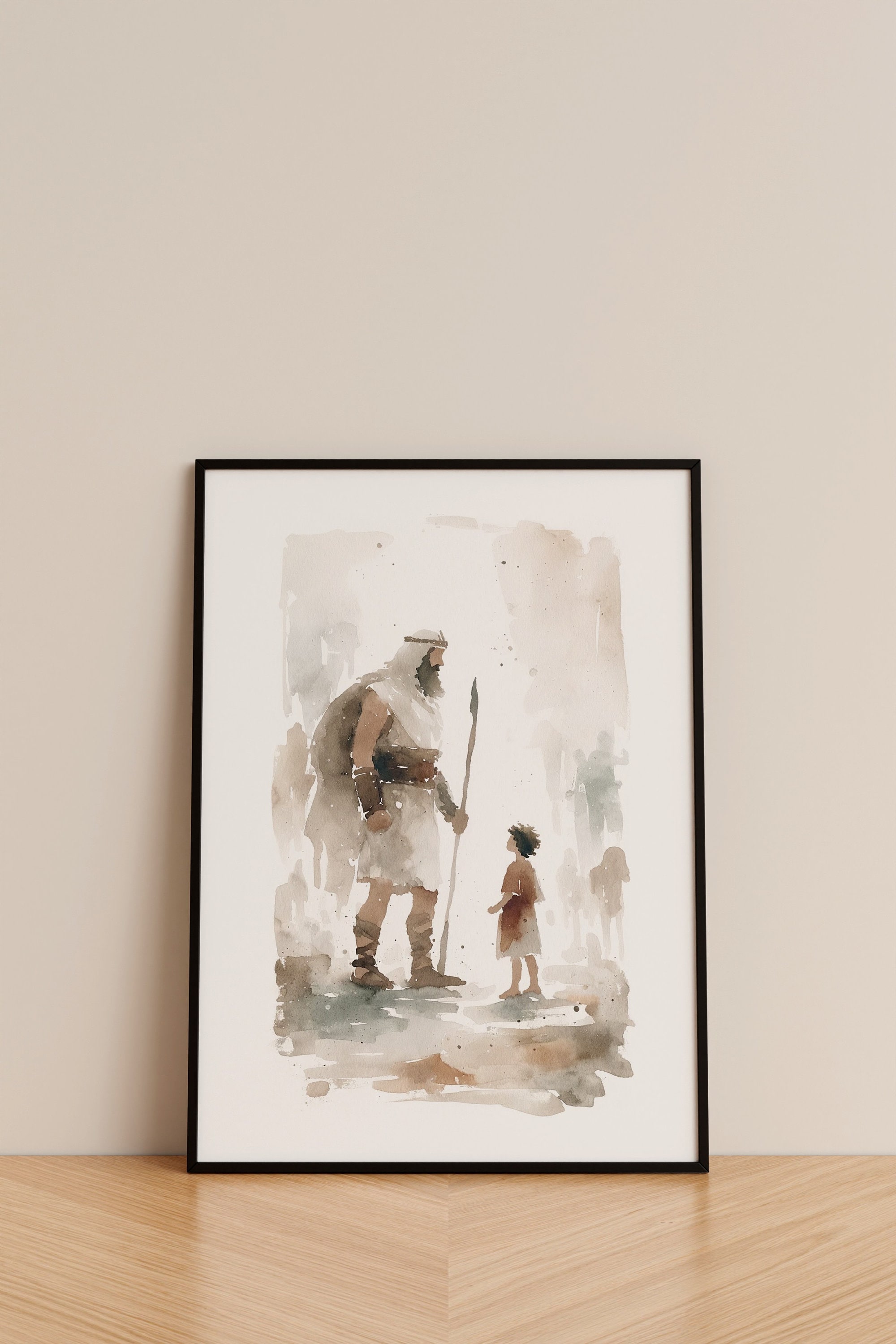 David and Goliath Canvas Wall Art Poster Holy Spirit Modern Bible ...