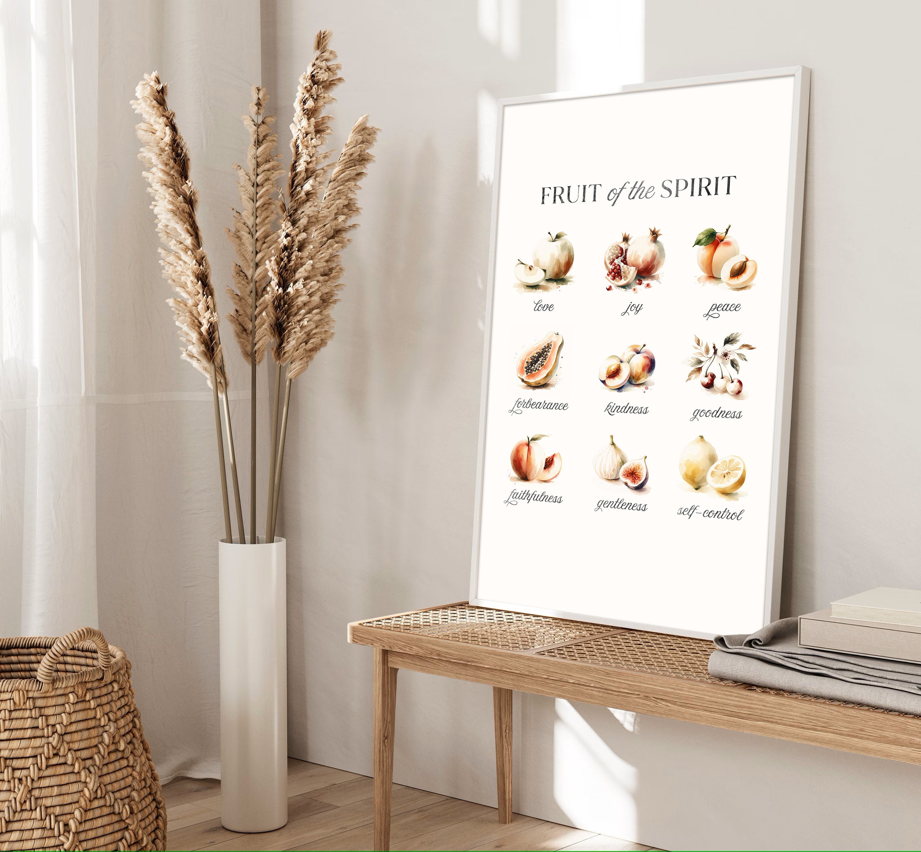 Fruit of the Holy Spirit Canvas Wall Art Poster Modern Bible Art ...