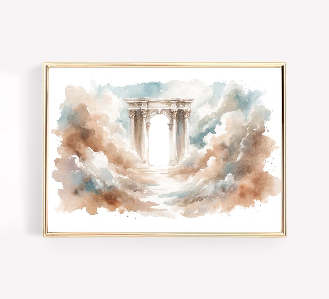Pearly Gates of Heaven Canvas Wall Art Poster Modern Bible Scene ...