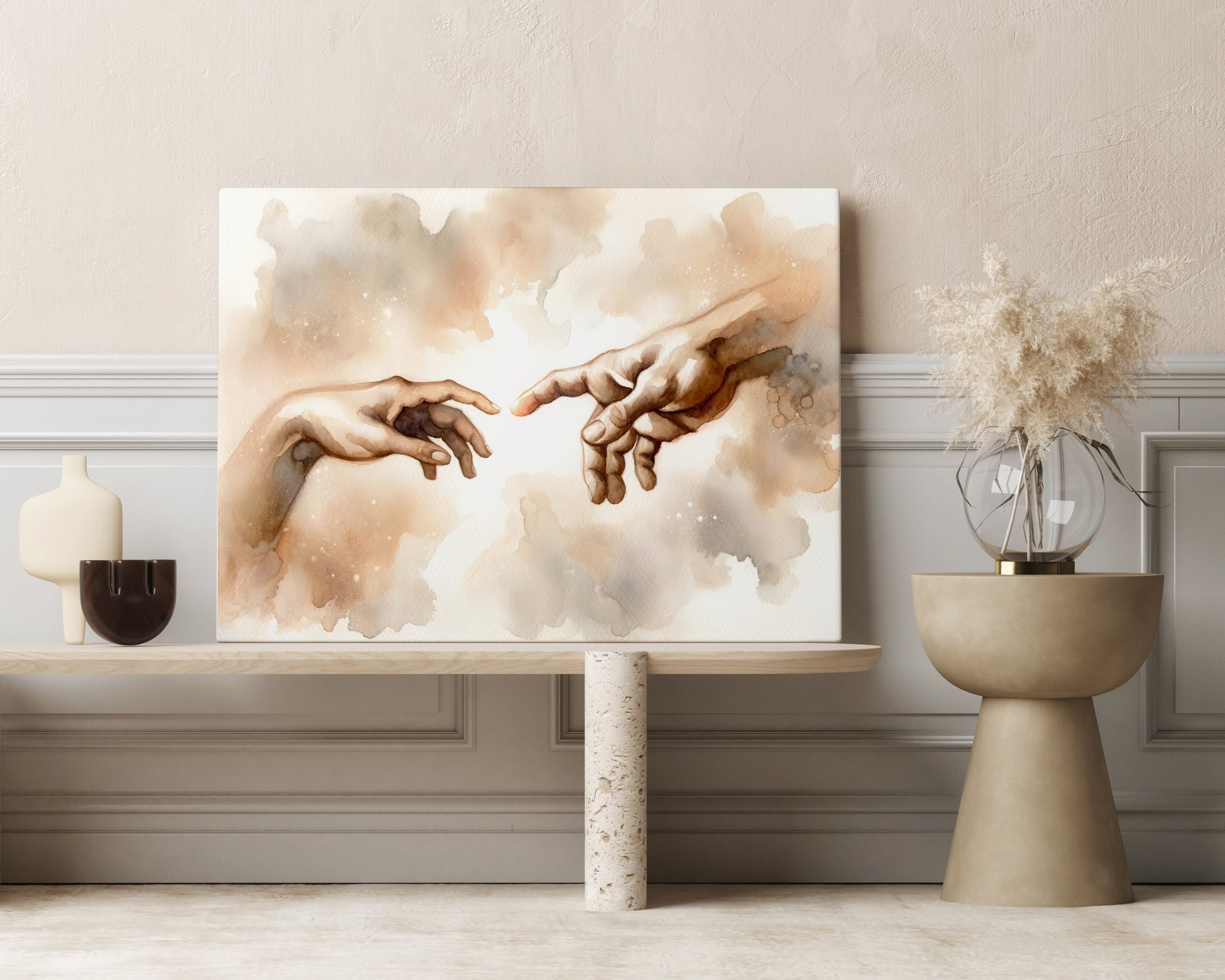 Creation of Adam Holy Bible Scene Canvas Wall Art Poster Birthday Gift ...